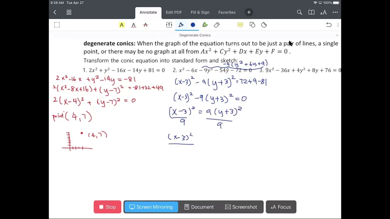 113.Degenerate Conics - YouTube