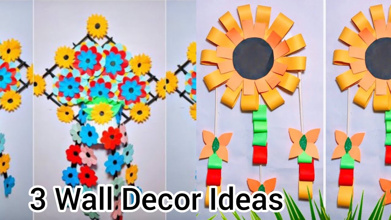 Super Amazing 3 Wall decor Craft Ideas||Wall hanging Craft||Wall mate ...