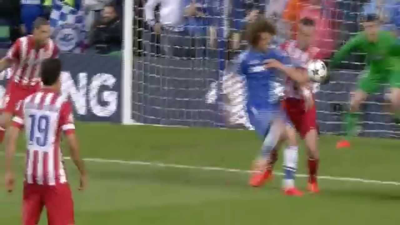 David Luiz bicycle kick | Chelsea vs Atletico Madrid 30-04-2014 - YouTube