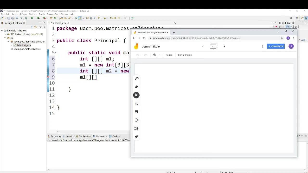 Programación orientada a objetos Ejercicio un ejemplo con matrices Java ...