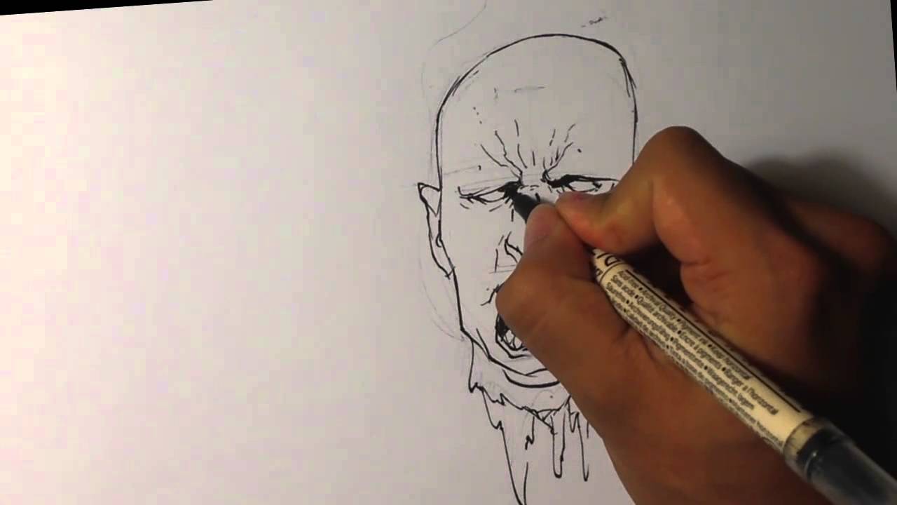 How to Draw a Head - Halloween Drawings - YouTube