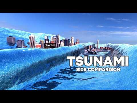 TSUNAMI Size Comparison | 3D TSUNAMI | Tsunami vs New York 🌊