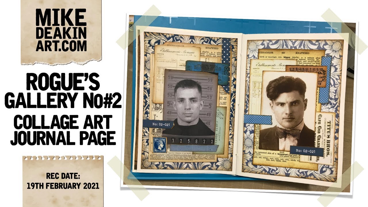 Page 2 - Rogue's Gallery Collage Art Journal Page - YouTube