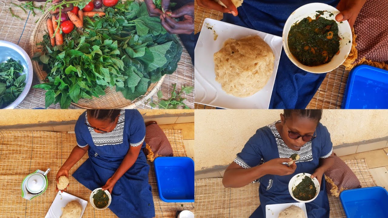 African traditional meal/cooking popular green with ubugali /you cooked ...