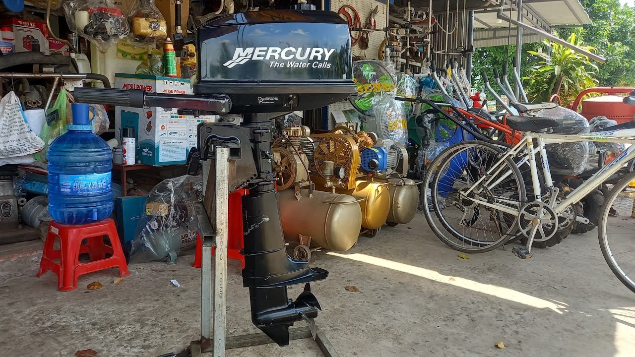 máy cano Nhật bãi thương hiệu mercury 5hp làm mát bằng nước zalo ...
