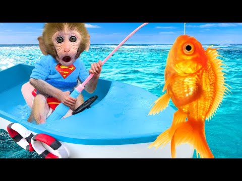 Monyet Bon Bon Imut melarikan diri dari labirin penjara ajaib dan makan popcorn pelangi