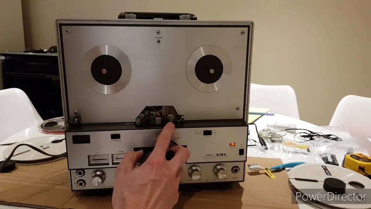 Aiwa TP-1012 portable reel to reel review - YouTube