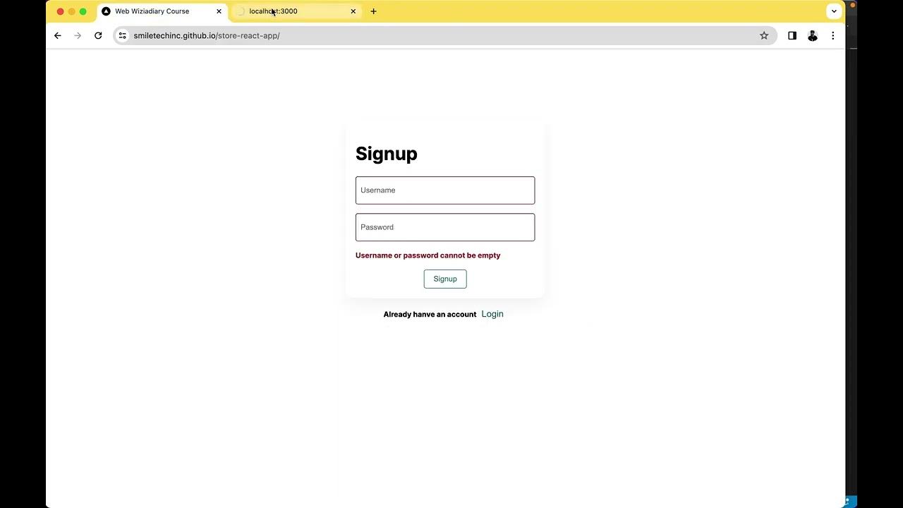 React Authentication | Part 7 | Error handling for SIGNUP & LOGIN - YouTube