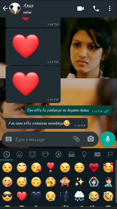 kannu kulla nikira en kadhaliye song 😻 WhatsApp chat - YouTube