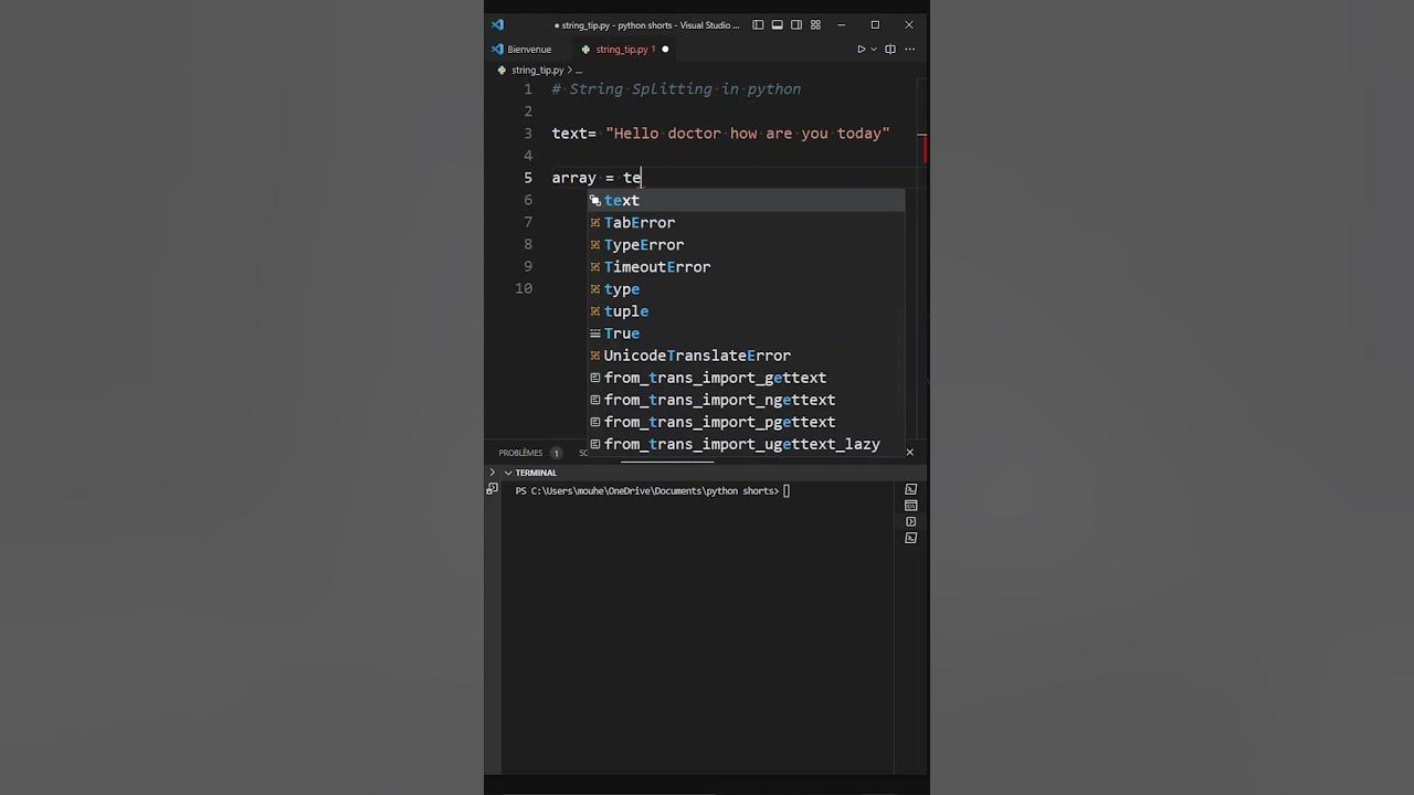 Split a Text into a List of words using Python - YouTube