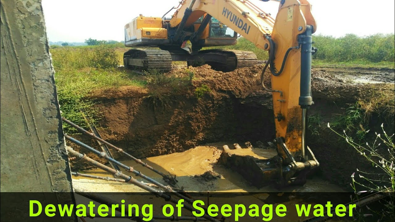 Dewatering of Foundation with Excavator | How to remove water from ...