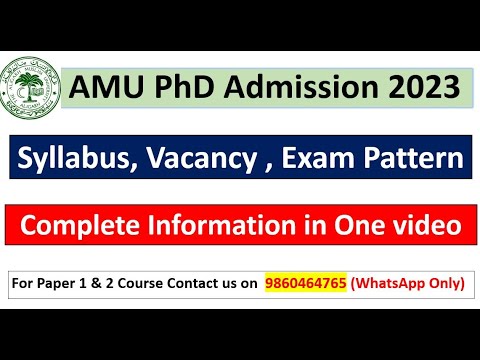 AMU PhD Entrance Exam 2023 | Official Notice | Syllabus | Exam Pattern | Vacancy | Complete Info ...