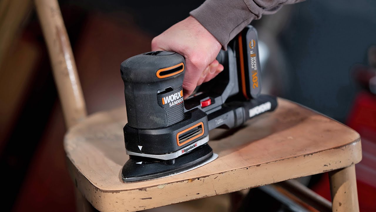 Виброшлифмашина аккумуляторная WORX WX820, 20 В - YouTube