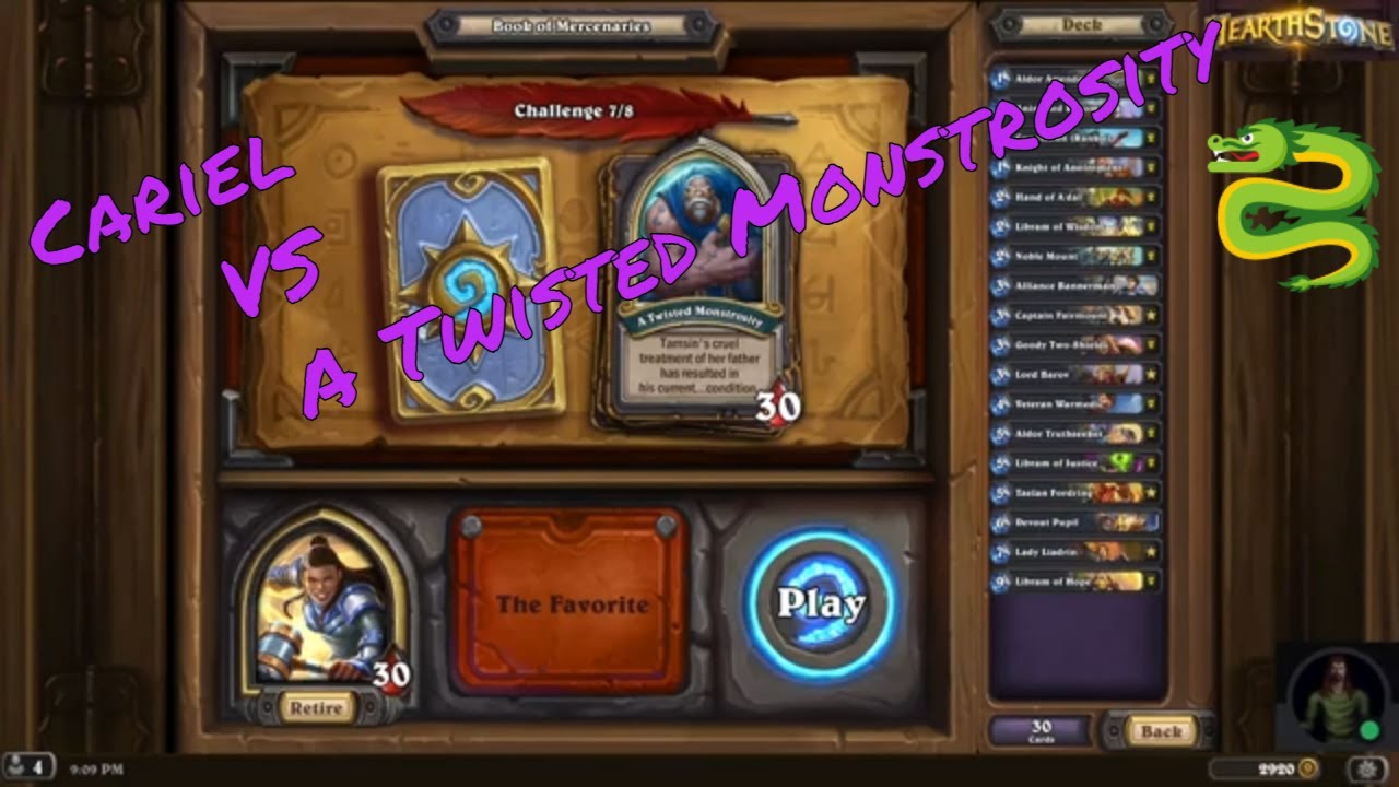 Let's Play Hearthstone: Book of Mercenaries, Cariel vs A Twisted ...