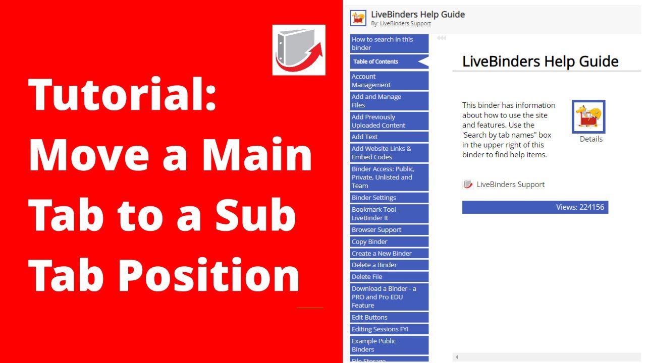 Digital Binders: How to Move a Main Tab to a Sub Tab Position - YouTube