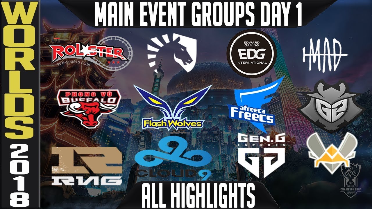 LoL Worlds 2018 Day 1 Highlights Main event Group Stage - ALL GAMES ...
