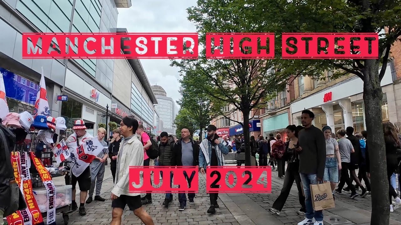 Manchester City Centre High Street Walk - Market Street On Saturday ...