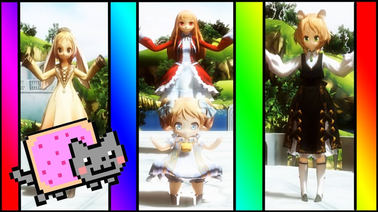 【MMD】Nyanyanyanyanya! - Rhea, UsaUsa, Mariel and Merufi HD 1080p - YouTube