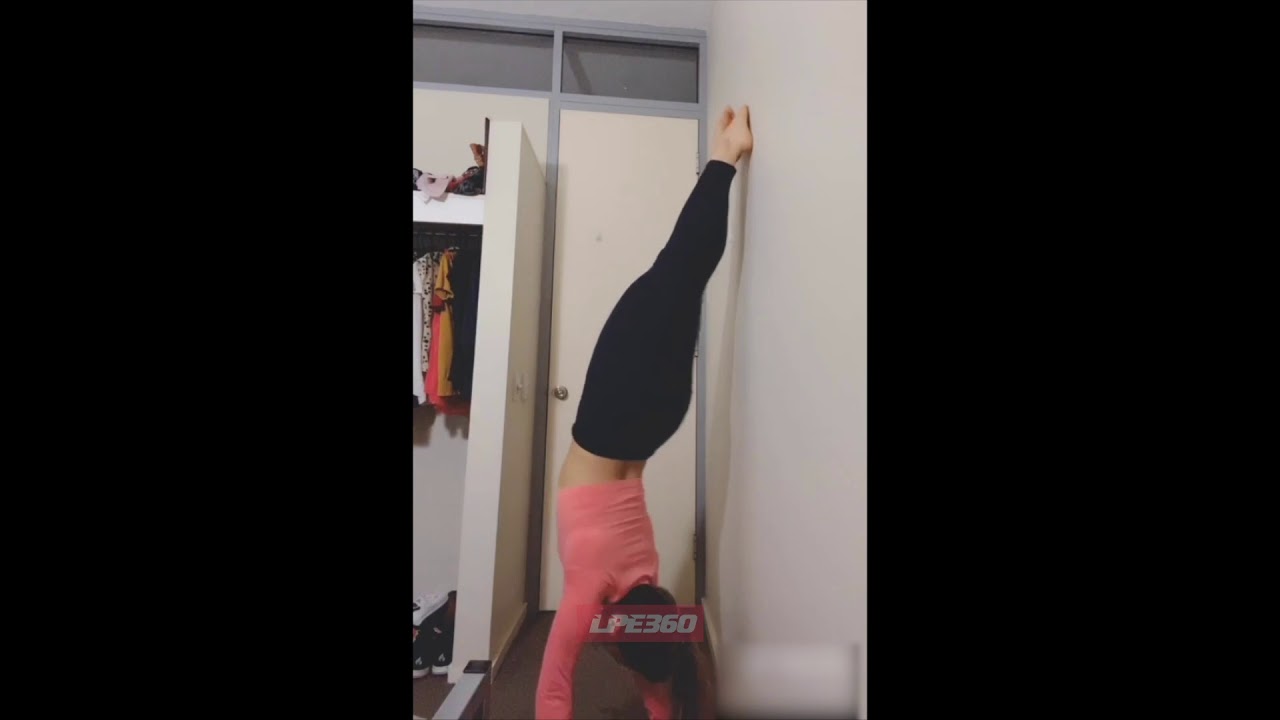 Girl handstand wall dance fail - YouTube