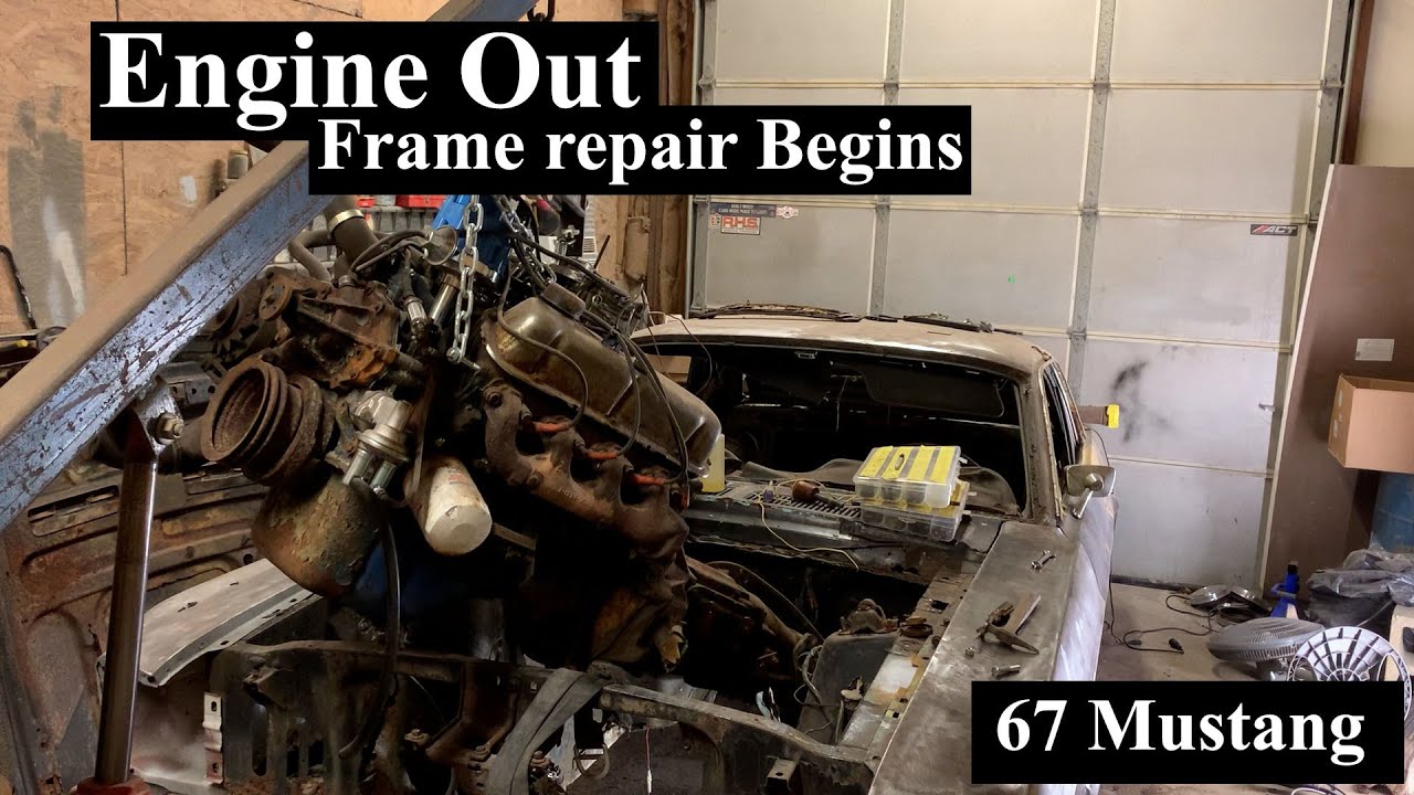 Engine out !! Frame repairs Begin - YouTube