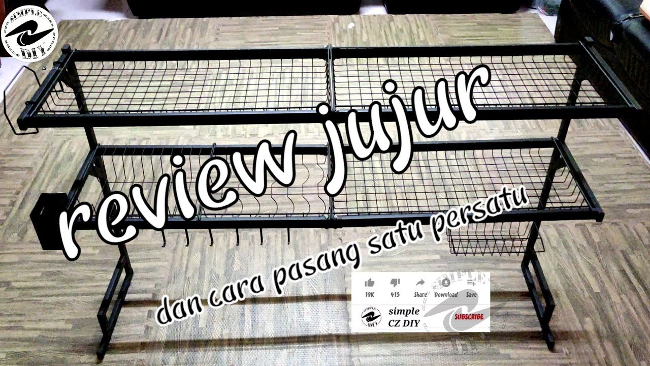 review jujur rak pinggan mangkuk singki 2 layer 125cm - YouTube