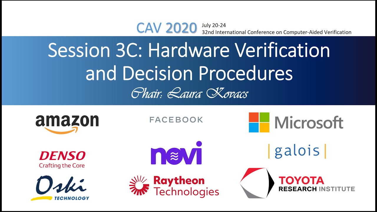 CAV 2020 Session 3C: Hardware Verification and Decision Procedures July ...