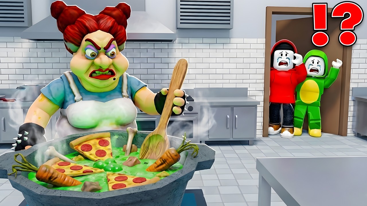 JJ and Mikey Escaped Evil Lunch Lady ?! (Maizen Roblox) - YouTube