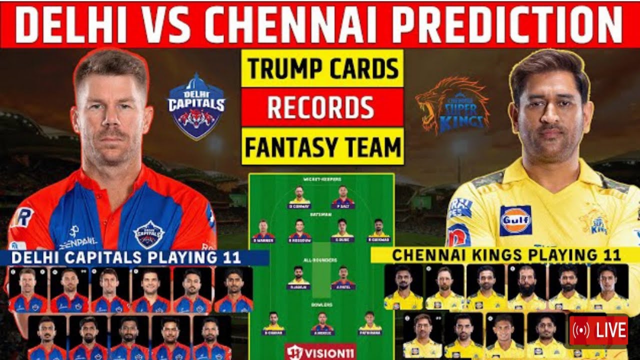 IPL LIVE CSK vs DC Today IPL Match Pitch Report Arun jaitley Stadium ...