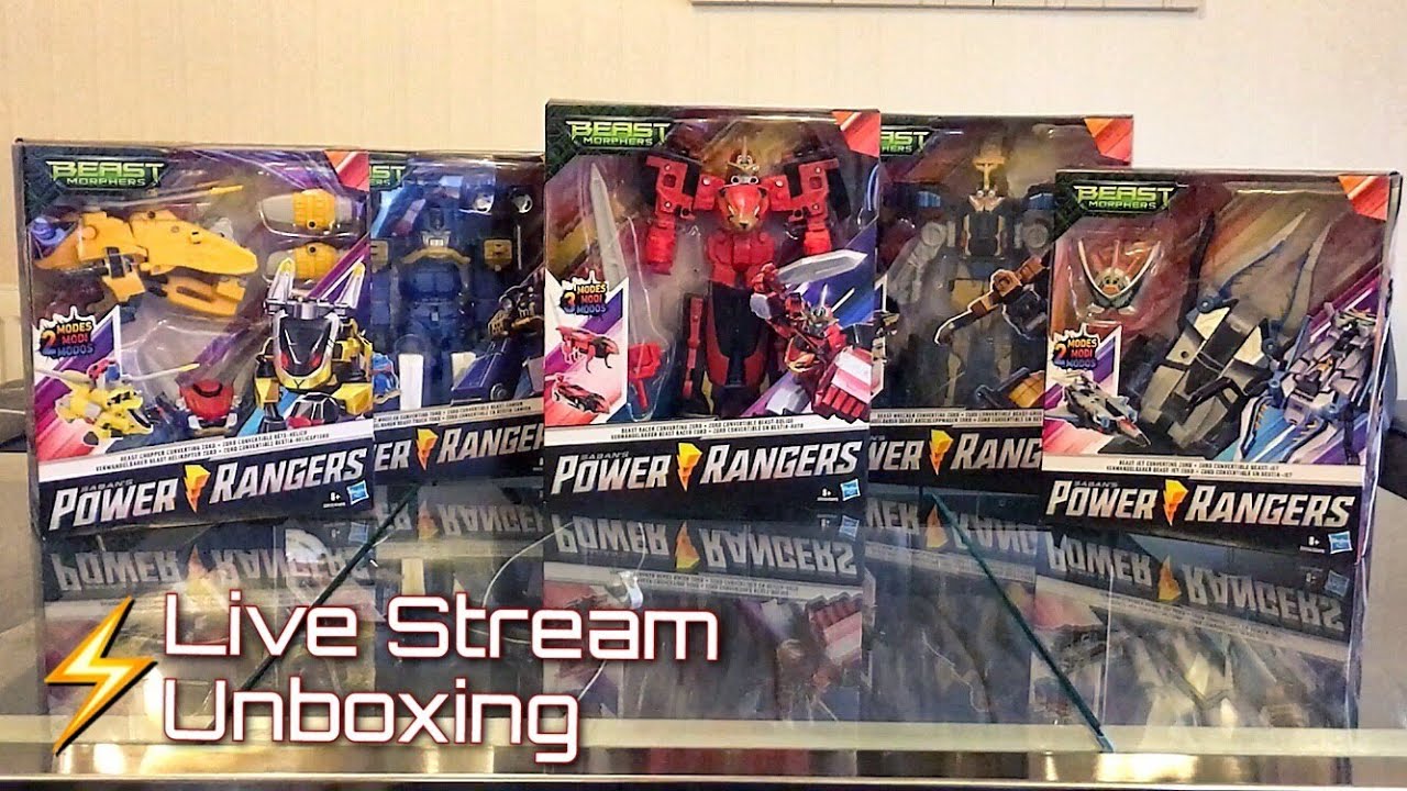 Power Rangers Beast Morphers All 5 Converting Zord toys - Unboxing Live ...