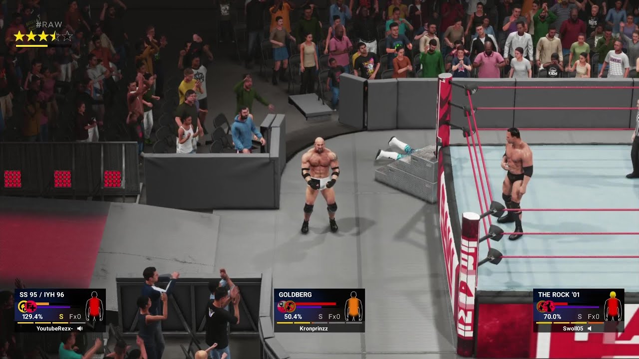 WWE 2K19 - Triple Threat : Goldberg vs. Shawn Michaels vs. The Rock ...