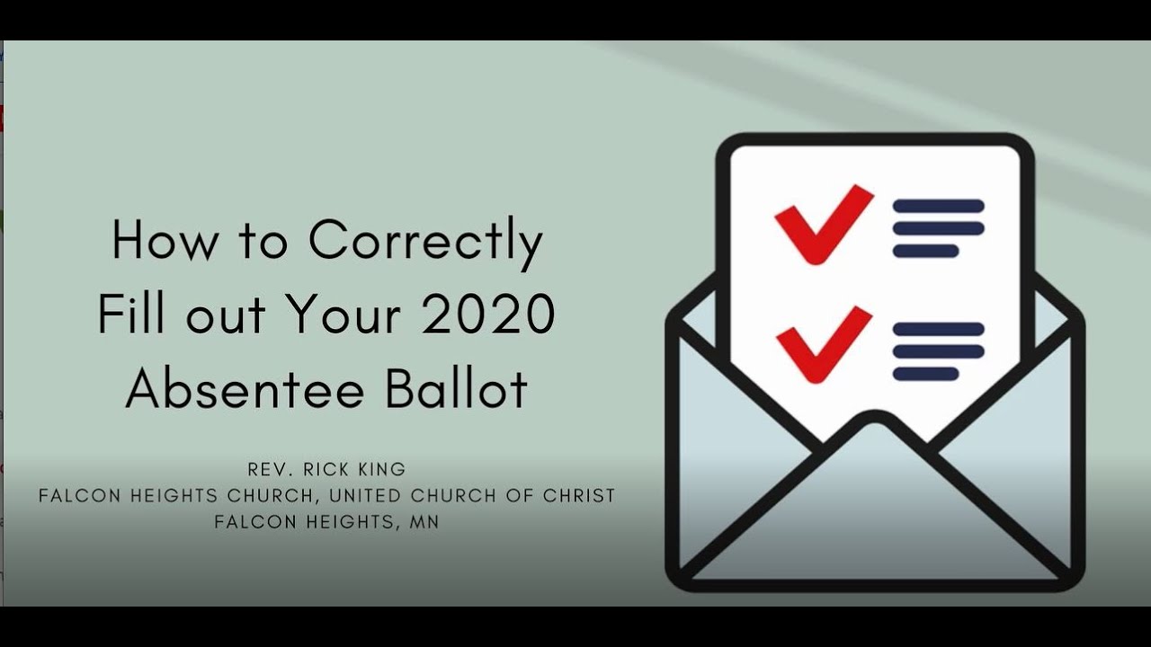 How to complete a Minnesota absentee ballot for 2020 general election ...