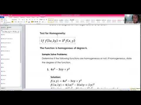 Differential Equations Homogeneous Functions 2 - YouTube