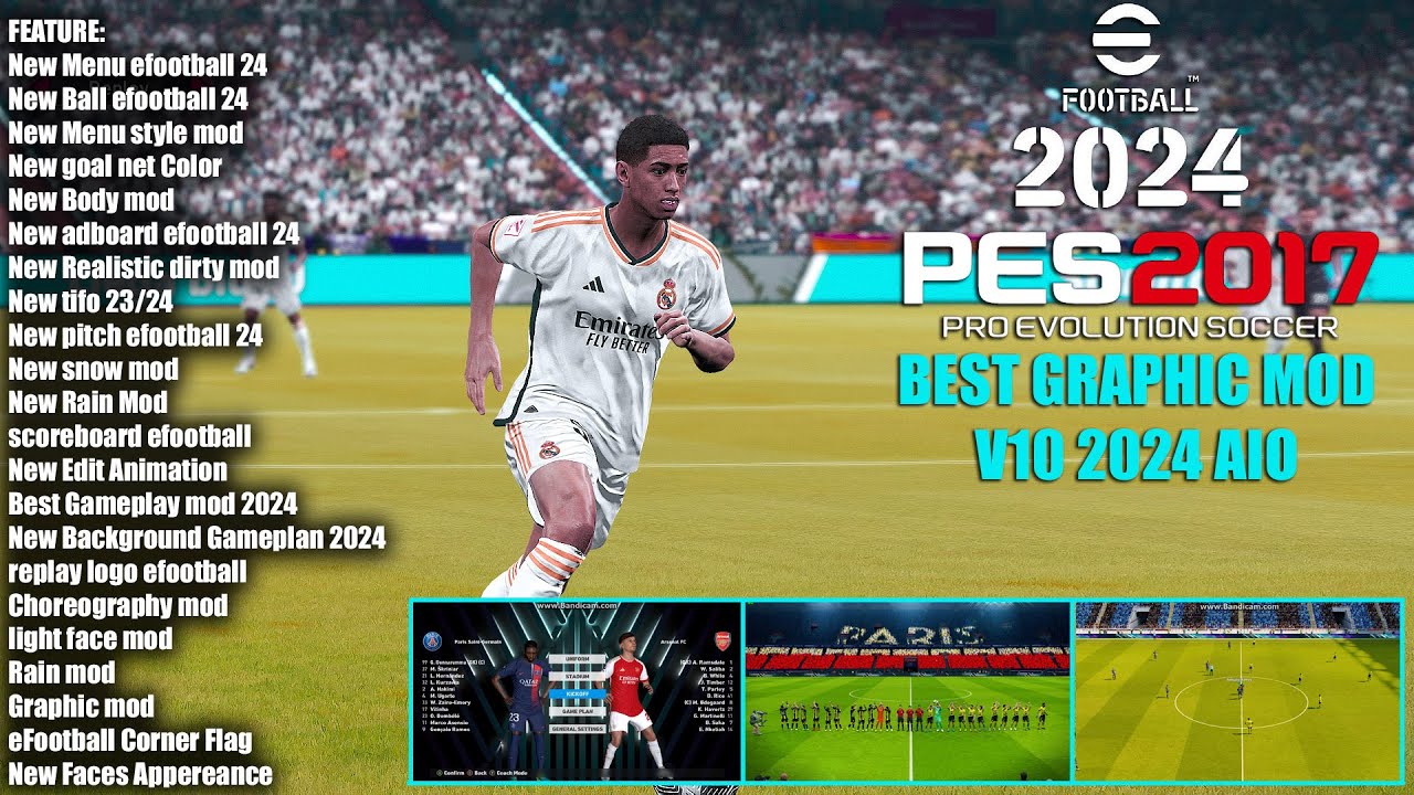 PES 2017 BEST GRAPHIC MOD V10 2024 AIO - YouTube