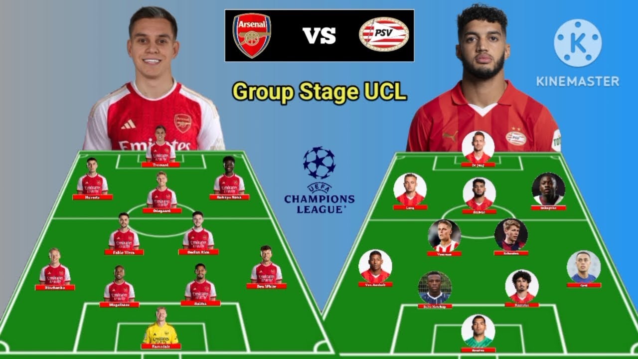 Arsenal vs PSV Eindhoven ~ Head To Head Line Up Group Stage Eufa ...