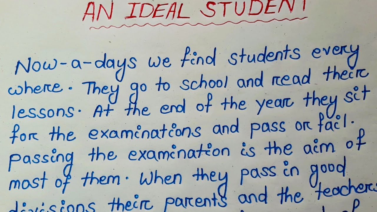 Eassy On An Ideal Student In English ||An Ideal Student Eassy In ...