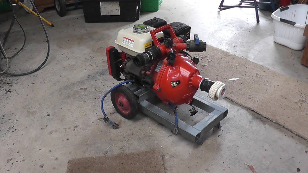 Bush fire water pump frame with wheels - YouTube
