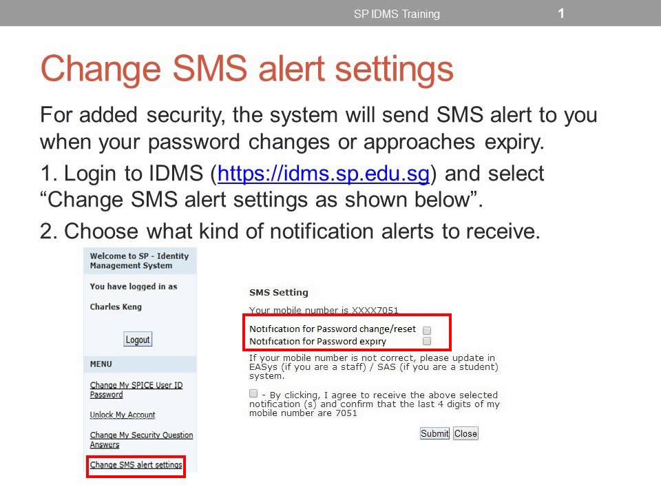 Change SMS alert settings - YouTube