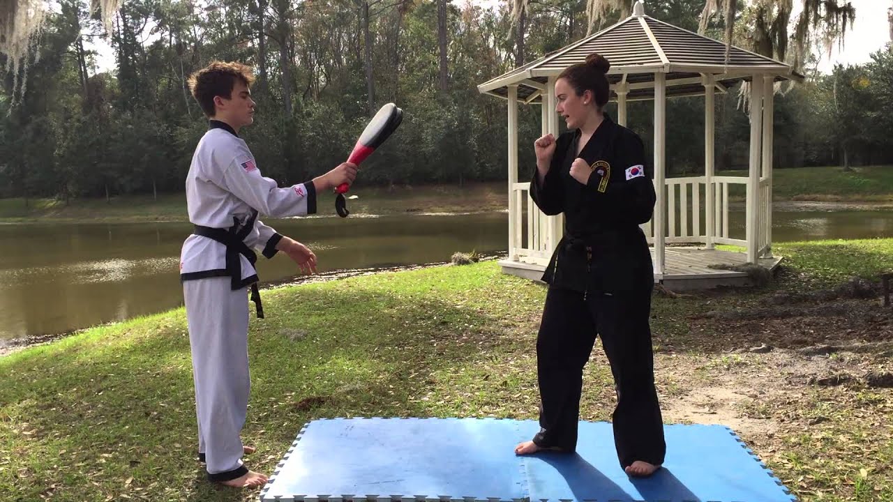 Front Kick Roundhouse Combination - YouTube