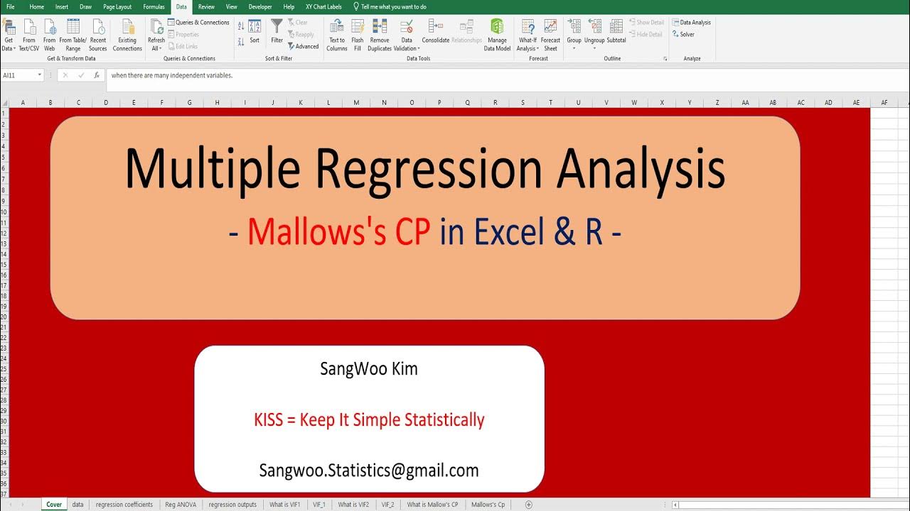 083 Mallows's Cp for multiple regression analysis - YouTube