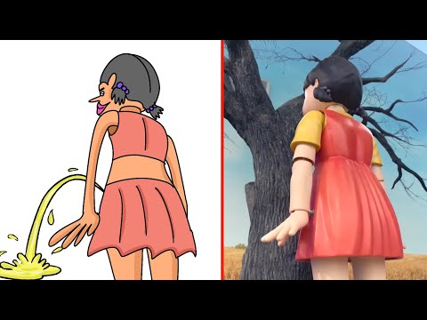 Squid Game Season 2 but it's ruined by Funny Drawing Meme | Funny Squid Game Doll