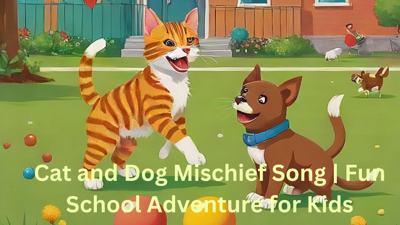Cat and Dog Mischief Song | Fun School Adventure for Kids | Cartoon ...
