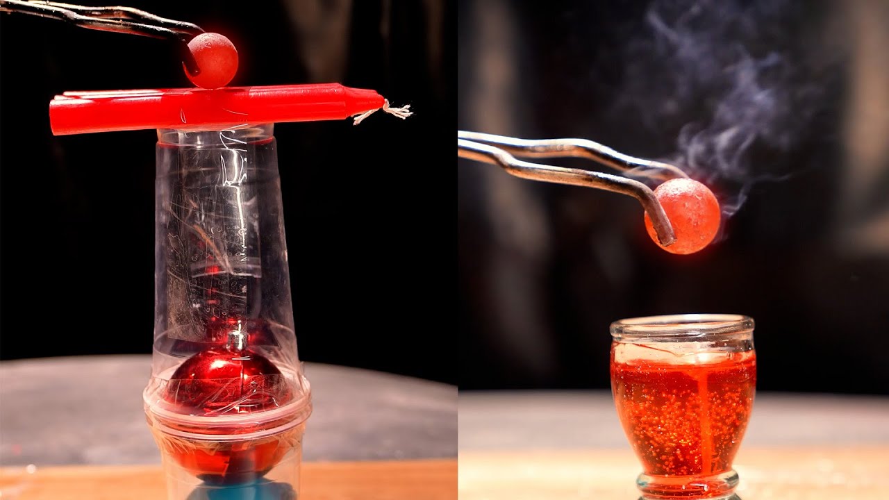 Experiment 1000°C Glowing Metal Ball vs Oil lamp vs Candle #asmr #experiment #satisfying#diy ...