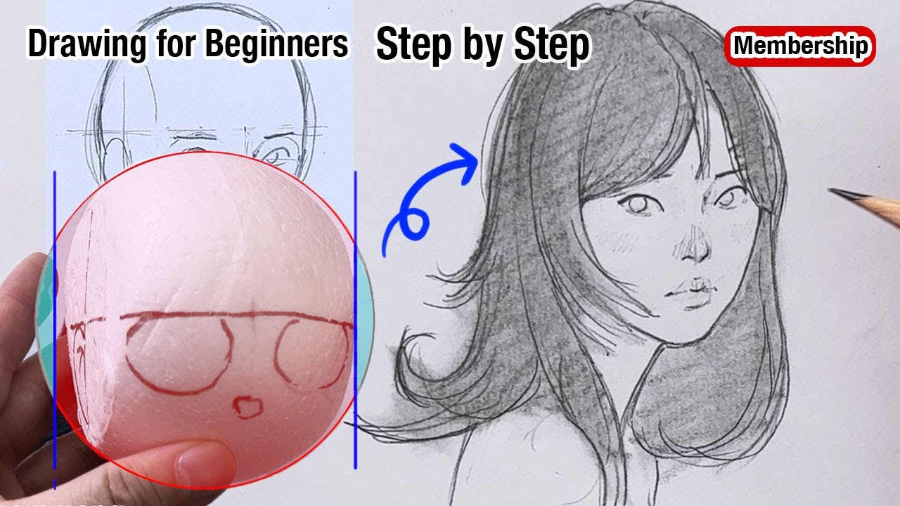 Practical 3/4 View (1) Face Drawing for Beginners. - YouTube