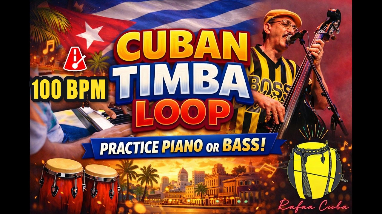 CUBAN TIMBA PERCUSSION LOOP - PARA PRACTICAR TUMBAOS - 100 BPM - YouTube