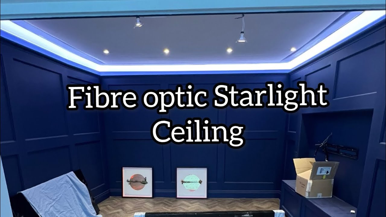 Fibre optic starlight ceiling installation - YouTube