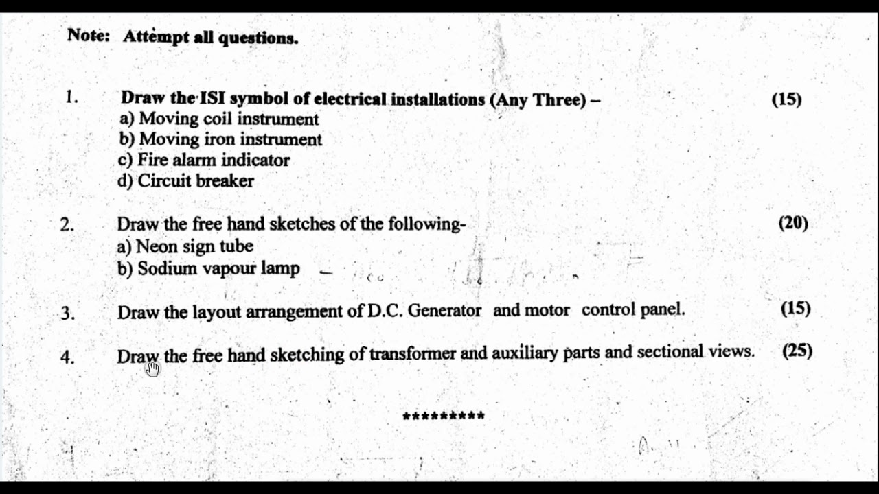 engineering drawing 3rd semester question paper February 2018 - YouTube