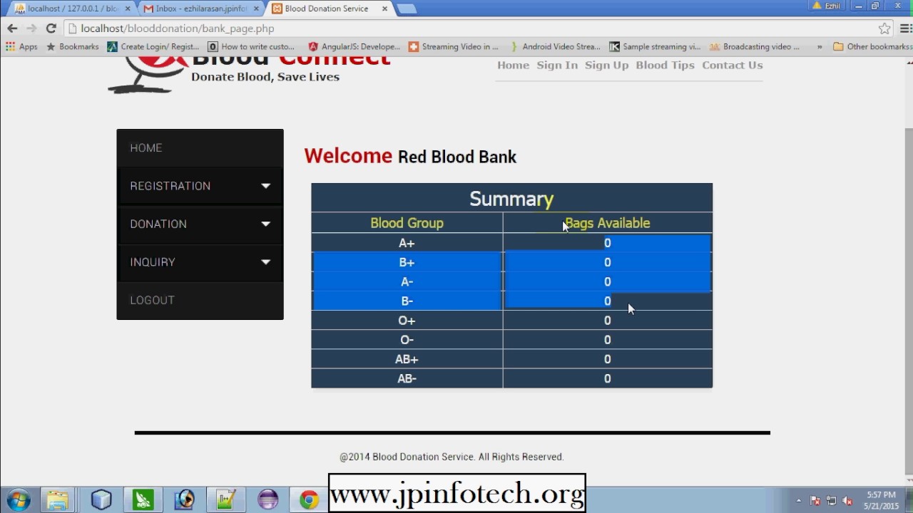 Online Blood Bank Management System with Donor Information Life Saving ...