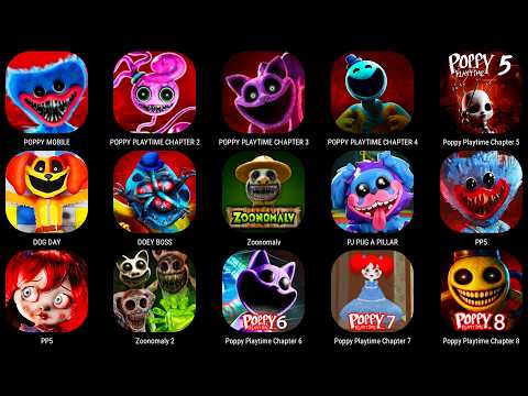Poppy Playtime Chapter 1 2 3 4 5 6 7 8 9 10 Mobile ALL BOSSES & Death Scenes With HEALTHBARS