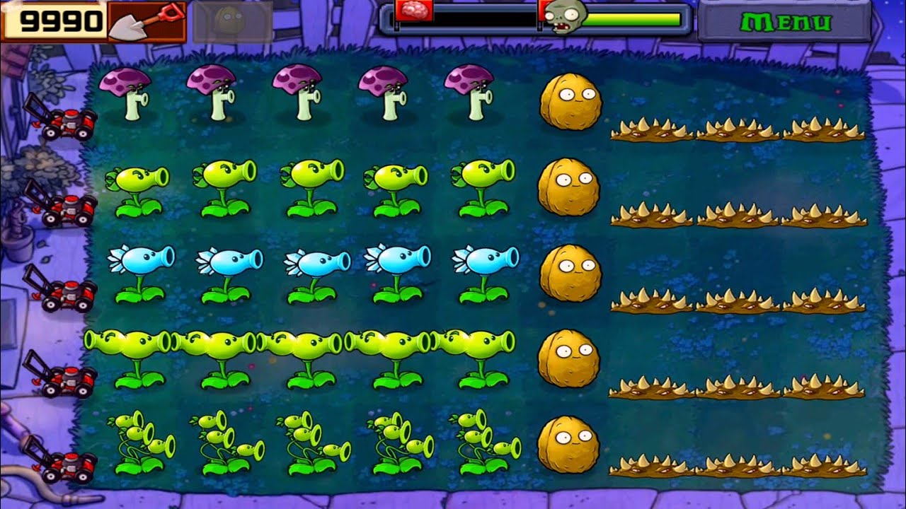 PVZ GAMEPLAY | ADVENTURE NIGHT COMPLETED IN 4:31 MINUTES FULL HD ...
