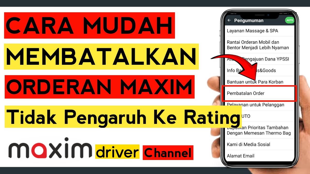 CARA MUDAH BATALKAN ORDER MAXIM TANPA PELANGGARAN - YouTube
